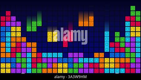 Brick blocks puzzle videogame theme vector background Stock Vector ...