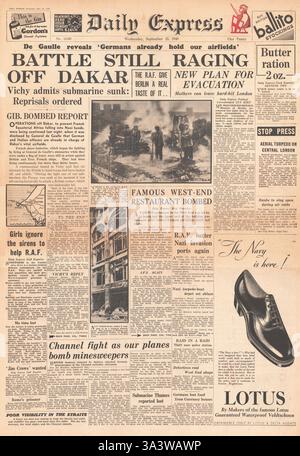 1940 front page Daily Express Assassination of former Govenor General ...
