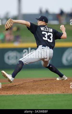 Detroit Tigers pitcher Troy Melton delivers during the first inning of ...