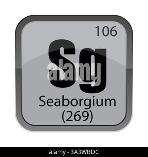 Seaborgium Symbol. Element number 106 of the Periodic Table of the ...