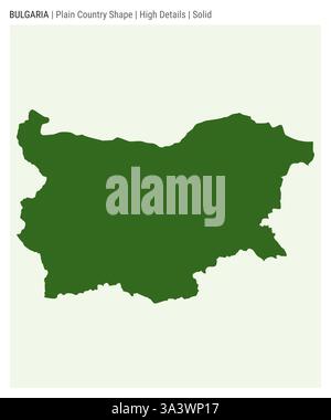 Bulgaria plain country map. High details. Outline style. Shape of ...