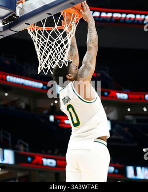 March 14, 2025: George Mason Patriots Guard (0) K.D. Johnson goes to ...