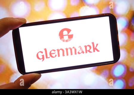 In this photo illustration, the Glenmark logo is displayed on the ...