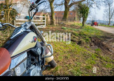 UM Commando Classic 125cc motorbike parked on a grassy verge Stock ...