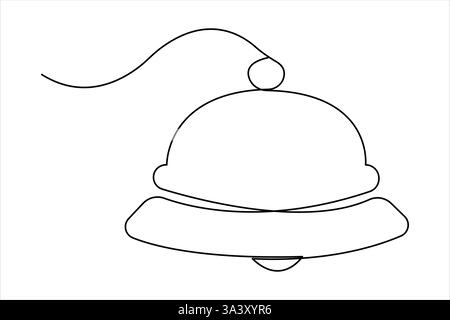 Bell continuous one line art drawing of design. Bell linear design ...