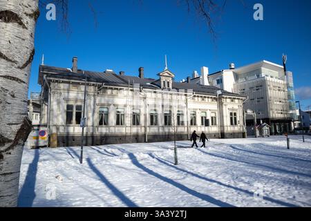 Wooden building architecture, Rauhala Oulu Finland Stock Photo - Alamy