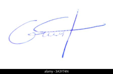 Beautiful signature made with pen isolated on white, top view Stock ...