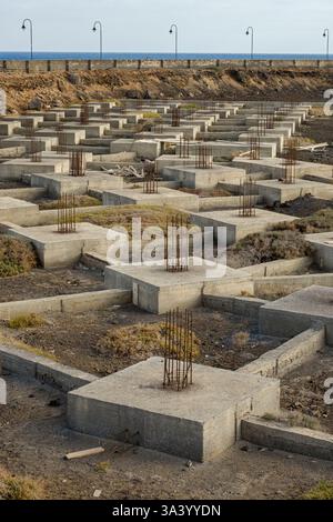 Foundations of an abandoned hotel building site in Costs Teguise Stock ...