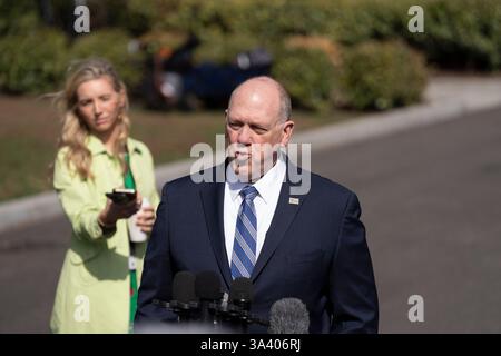 White House border czar Tom Homan is seated before President Donald ...