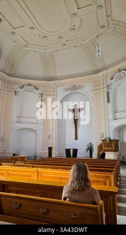 young woman on the background of a spacious living room Stock Photo - Alamy
