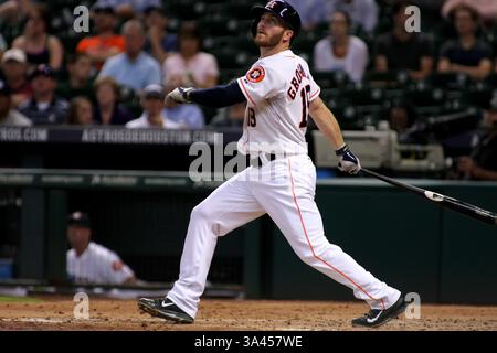 Oakland Athletics' Robbie Grossman, right, celebrates his solo home run ...