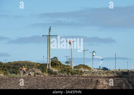 Scotland UK Electricty Lines under repair/referbishment near Netherly ...