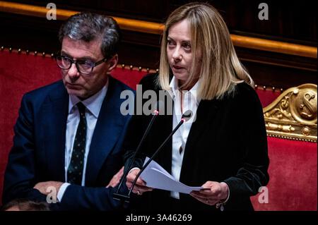 Rome, Giorgia Meloni, Italian Prime Minister, during the end-of-year ...