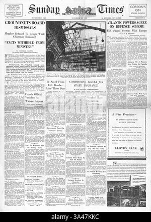 1949 The Times front page reporting the signing of the North Atlantic ...
