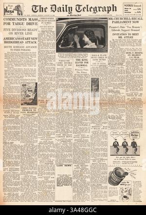 1950 Daily Telegraph front page reporting Korean War Stock Photo - Alamy