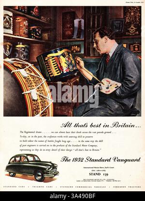 1951 UK advert Standard Vanguard cars 1952 model Stock Photo - Alamy