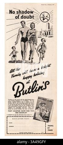 1951 Butlin's advert Stock Photo - Alamy