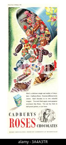 1952 UK magazine advert Cadbury's chocolate biscuits Stock Photo - Alamy
