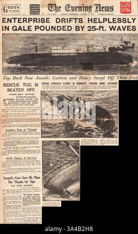 1952 Evening News front page reporting the sinking of the SS Flying ...