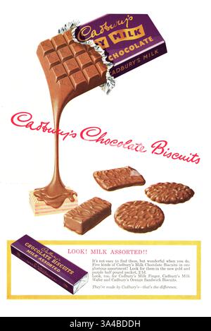 1953 UK magazine advert Cadbury's Roses chocolates Stock Photo - Alamy