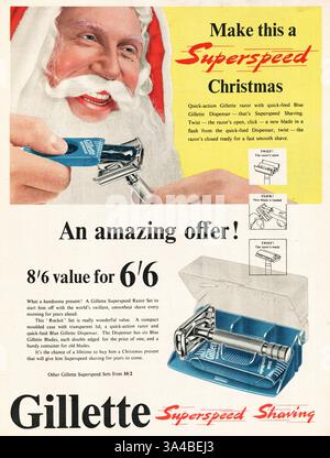 1953 UK advert Gillette shaving set Stock Photo - Alamy