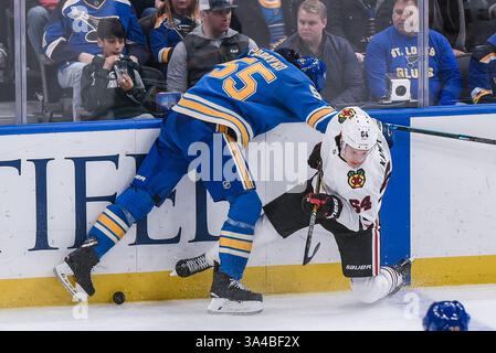 Chicago Blackhawks center David Kampf (64) plays against the Nashville ...