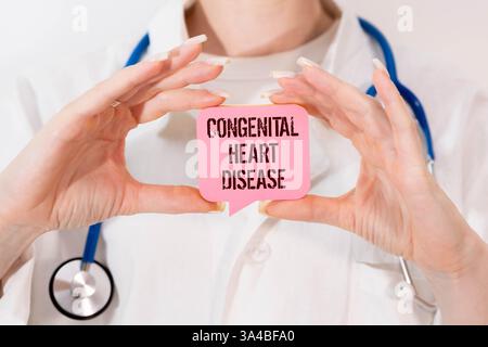 Congenital Heart Defect text on paper card with stethoscope top view on ...