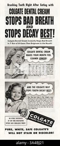 1952 U.S. Magazine Colgate Toothpaste Advert Stock Photo - Alamy