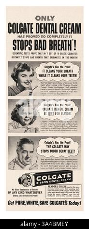 1952 U.S. Magazine Colgate Toothpaste Advert Stock Photo - Alamy