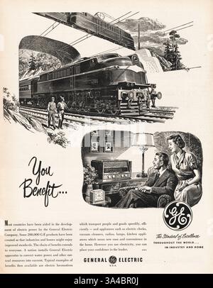 1951 U.S. Magazine General Electric Electrical Products Advert Stock ...