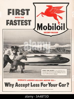 1951 U.S. Magazine Mobil Oil & Mobil Gas Advert Stock Photo - Alamy