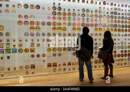 Visitors viewing the product display walls inside the Instant Noodles ...
