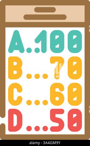 grading system education platform color icon vector illustration Stock ...