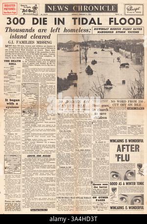 1953 News Chronicle front page reporting end of Korean War Stock Photo ...