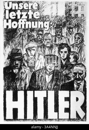 1930’s Germany Election Hitler Propaganda Poster "Work and Bread ...