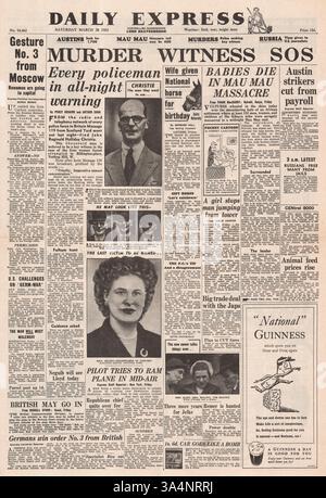 1953 Daily Express front page reporting Death of Stalin Stock Photo - Alamy