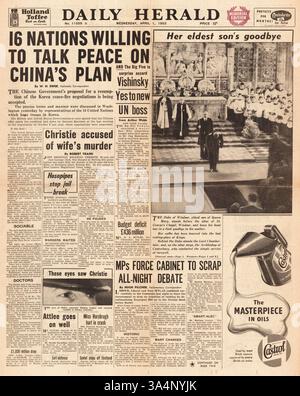 1953 Daily Herald front page reporting Death of Stalin Stock Photo - Alamy