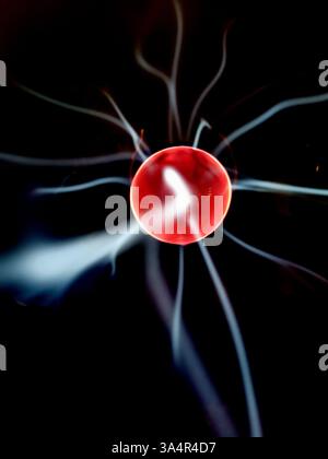 illusion of atom isolated on the black background Stock Photo - Alamy