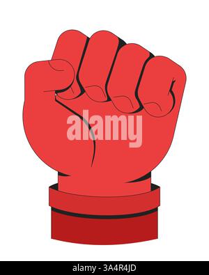 Raised fist 2D vector isolated illustration Stock Vector Image & Art ...