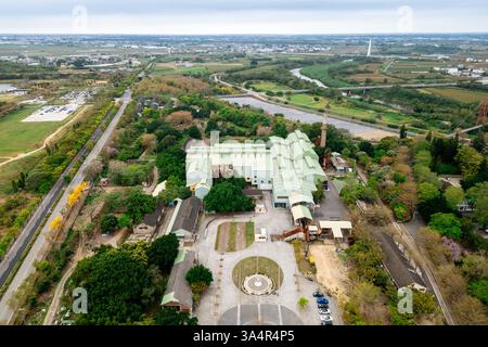 Aerial view of Suantou Sugar Factory Cultural Park, aka Zhecheng ...