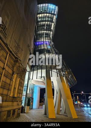 The iconic Dancing House in Prague, Czech Republic, stands as a ...