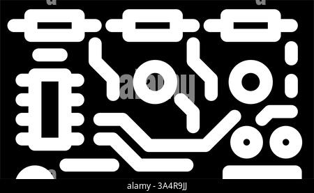 circuit board ai integration glyph icon vector illustration Stock ...