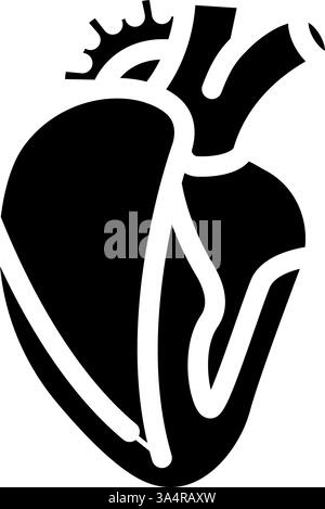 hypertrophic cardiomyopathy cardiology glyph icon vector illustration ...