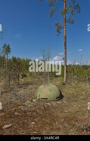 Finnish bunker B150 observation cupola at Salpa Line (Salpalinja) which ...