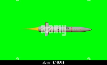 military nuclear missile. Green screen isolate. 3d render Stock Photo ...