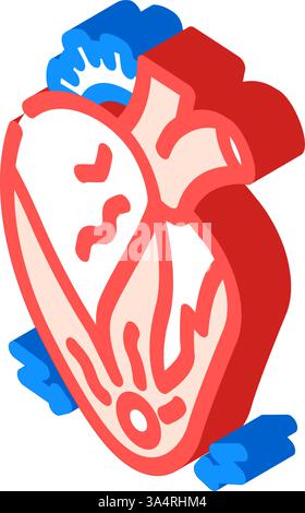3D diseases heart vector icon. Red color heart with dark spots after ...