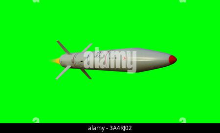military nuclear missile. Green screen isolate. 3d render Stock Photo ...