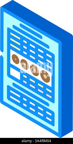 neurological chart isometric icon vector illustration Stock Vector ...