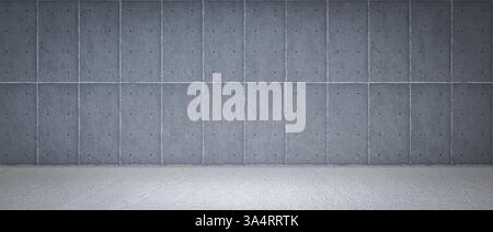 empty room with concrete wall, grey background Stock Photo - Alamy
