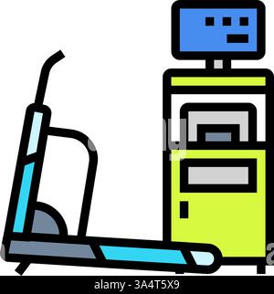 stress test treadmill cardiology color icon vector illustration Stock ...